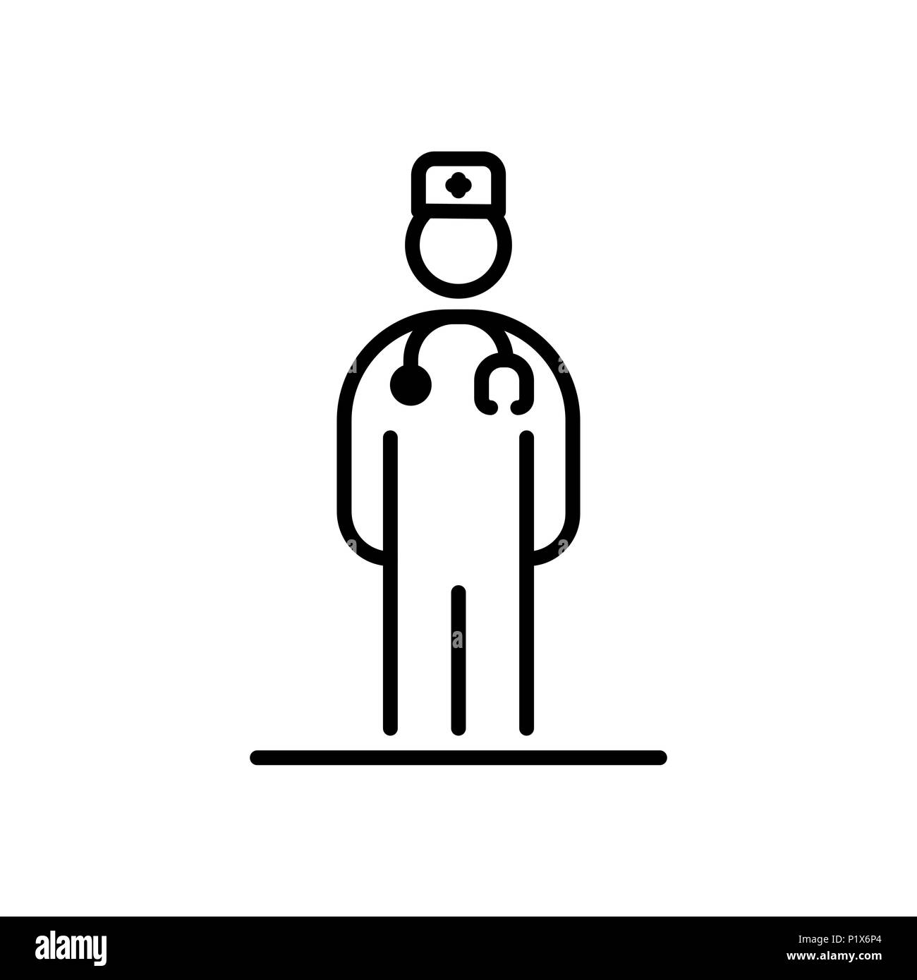 Medicine doctor icon avatar simple flat style illustration Stock Vector ...