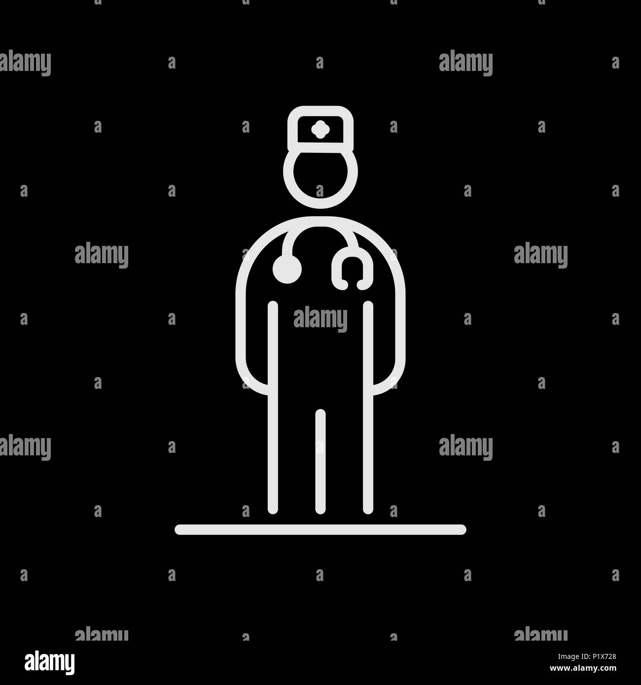 Medicine doctor icon avatar simple flat style illustration Stock Vector ...