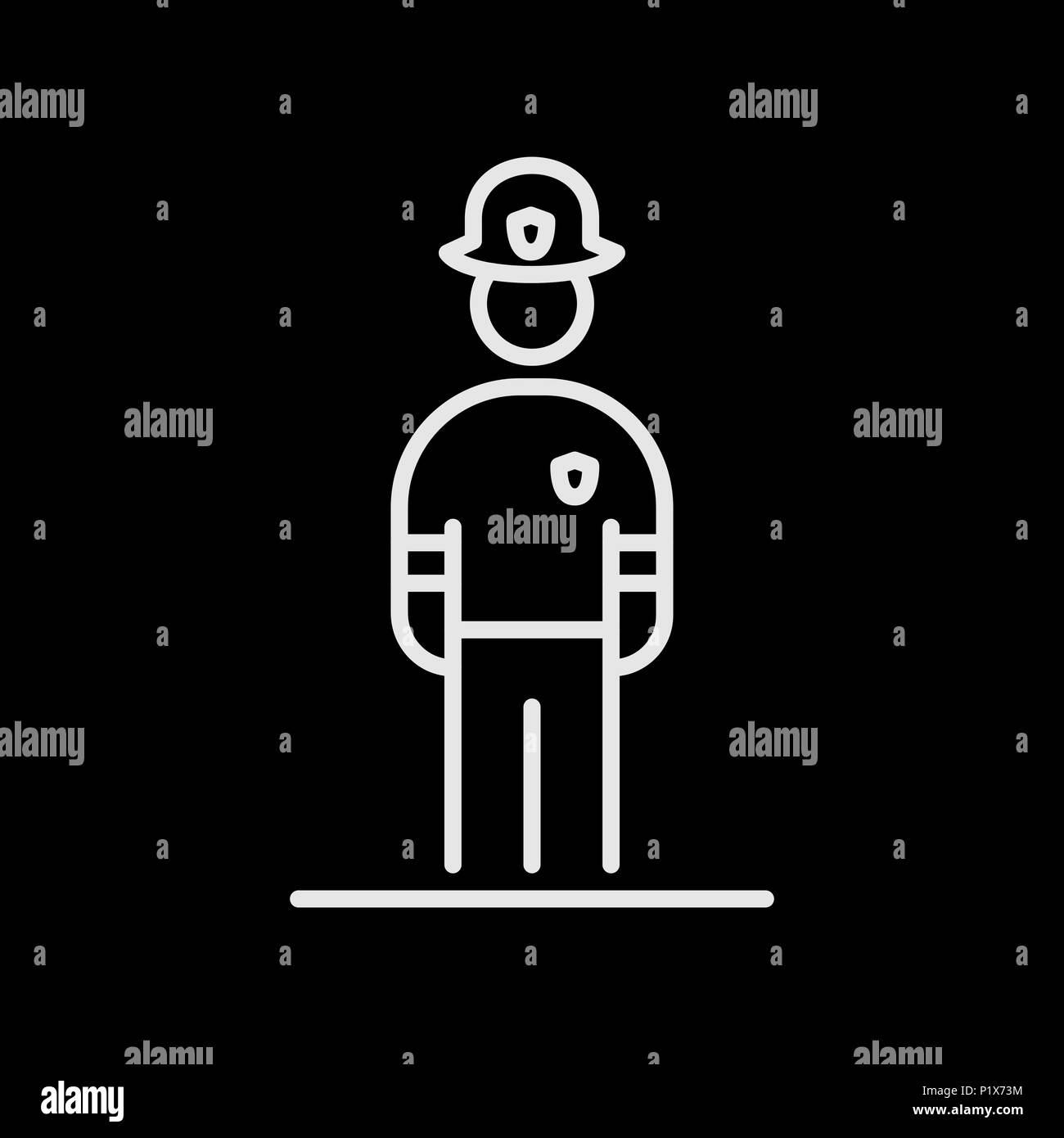 Fireman icon avatar simple flat style illustration Stock Vector Image ...