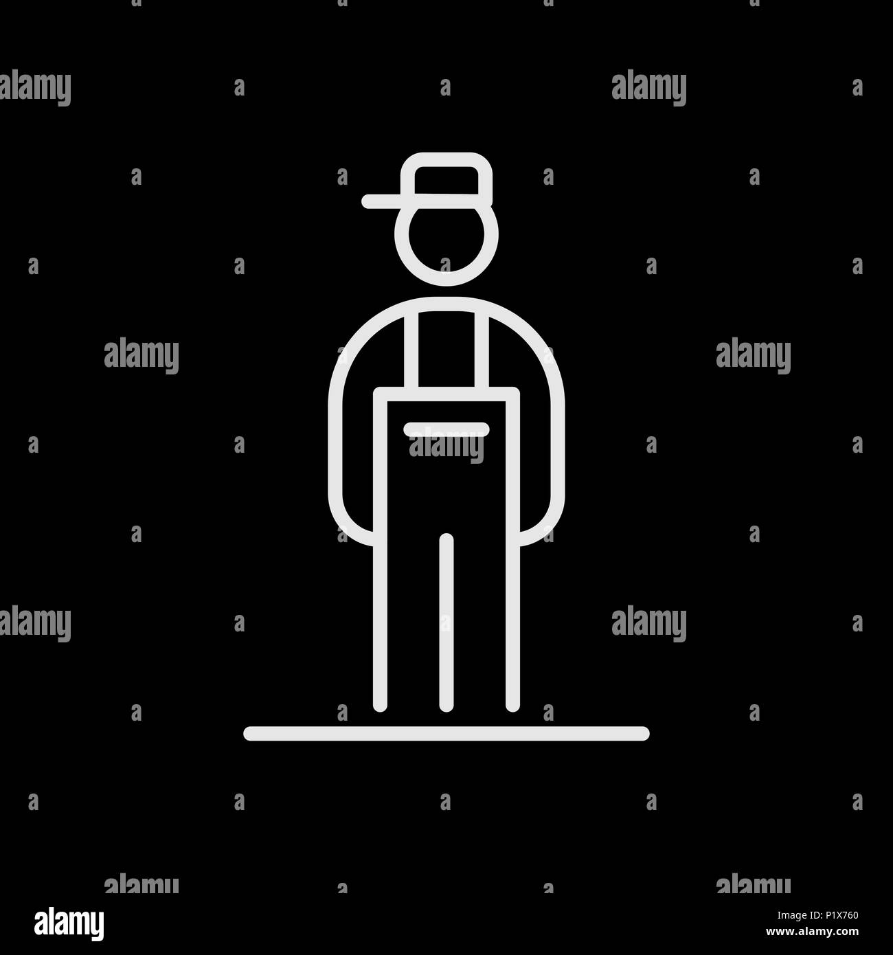 Plumber icon avatar simple flat style illustration Stock Vector Image ...