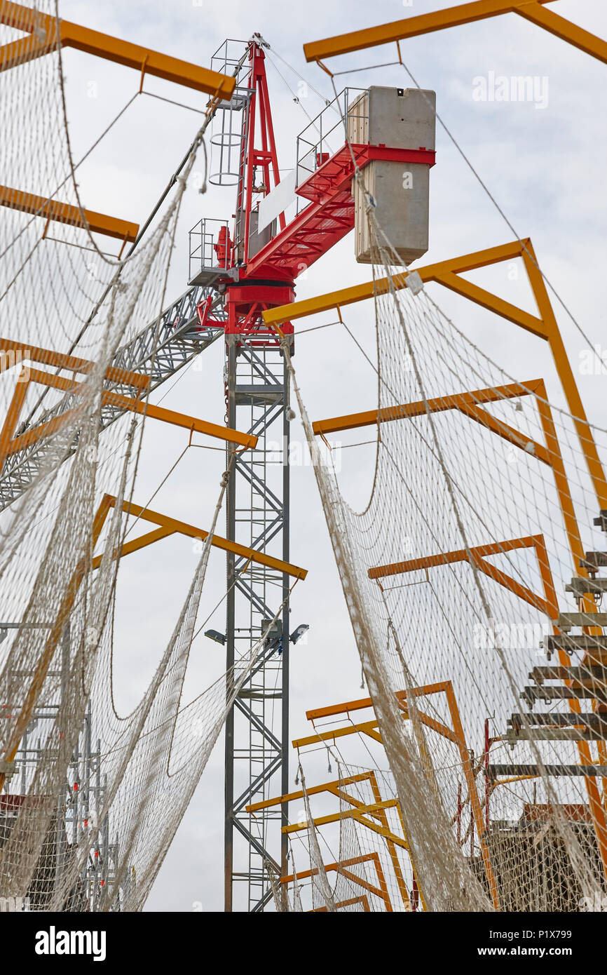 Building under construction. Crane machinery structure. Industry ...