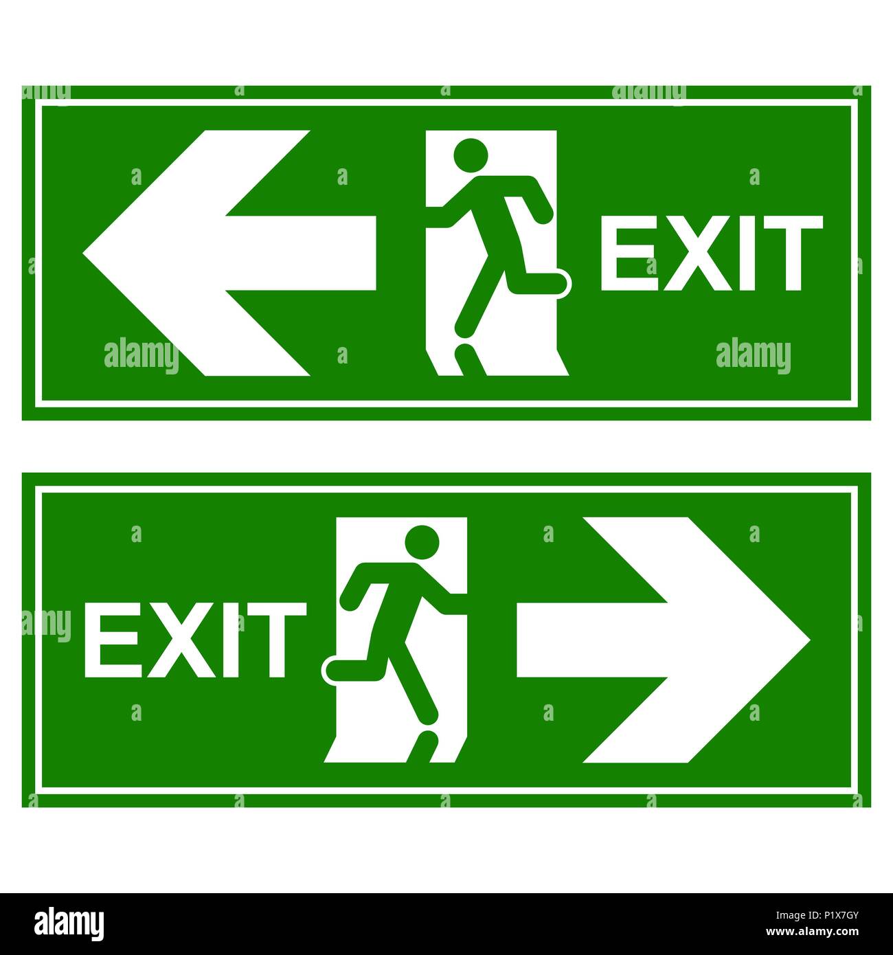 Emergency exit sign. Man running out fire exit Stock Vector Image & Art ...