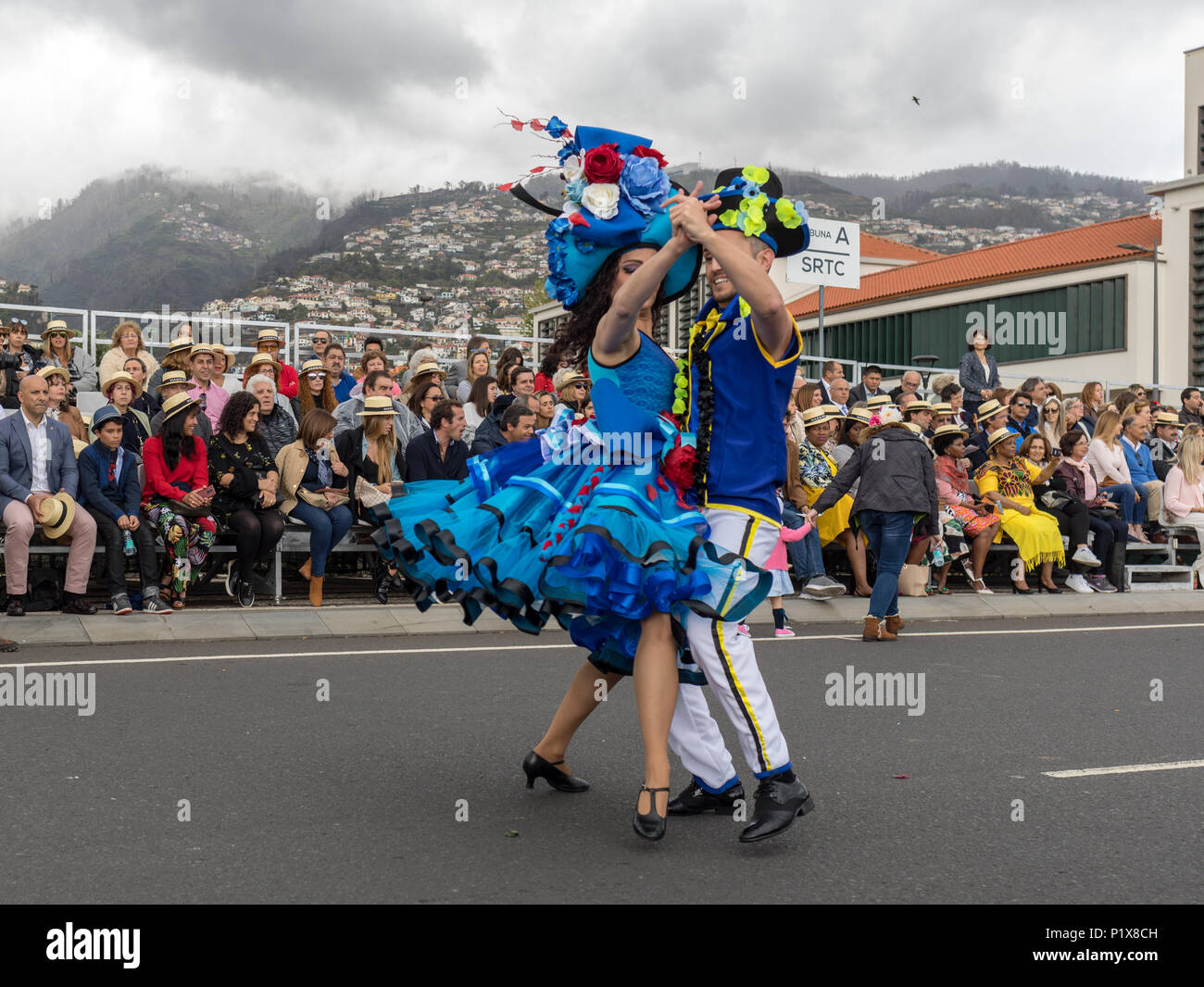 Funchal; Madeira; Portugal - April 22; 2018: A group of people in ...
