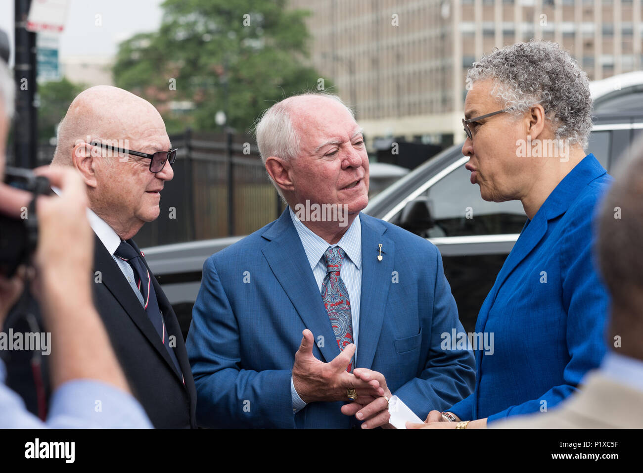 Attendees at the groundbreaking ceremony for the redevelopment of Cook ...
