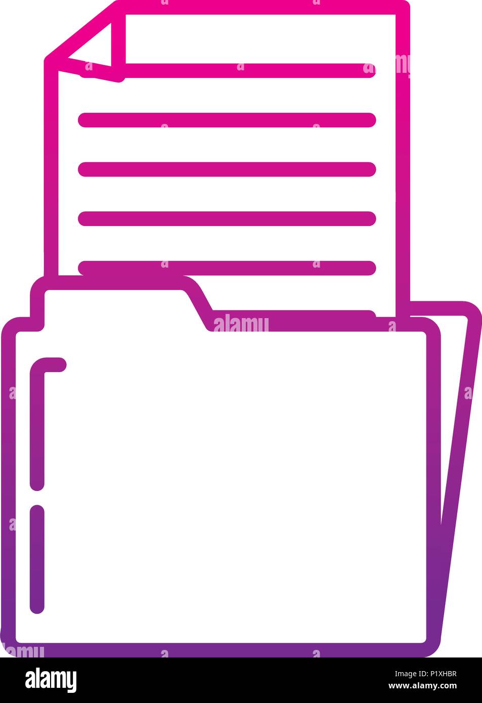 degraded line folder file with document paper information Stock Vector ...