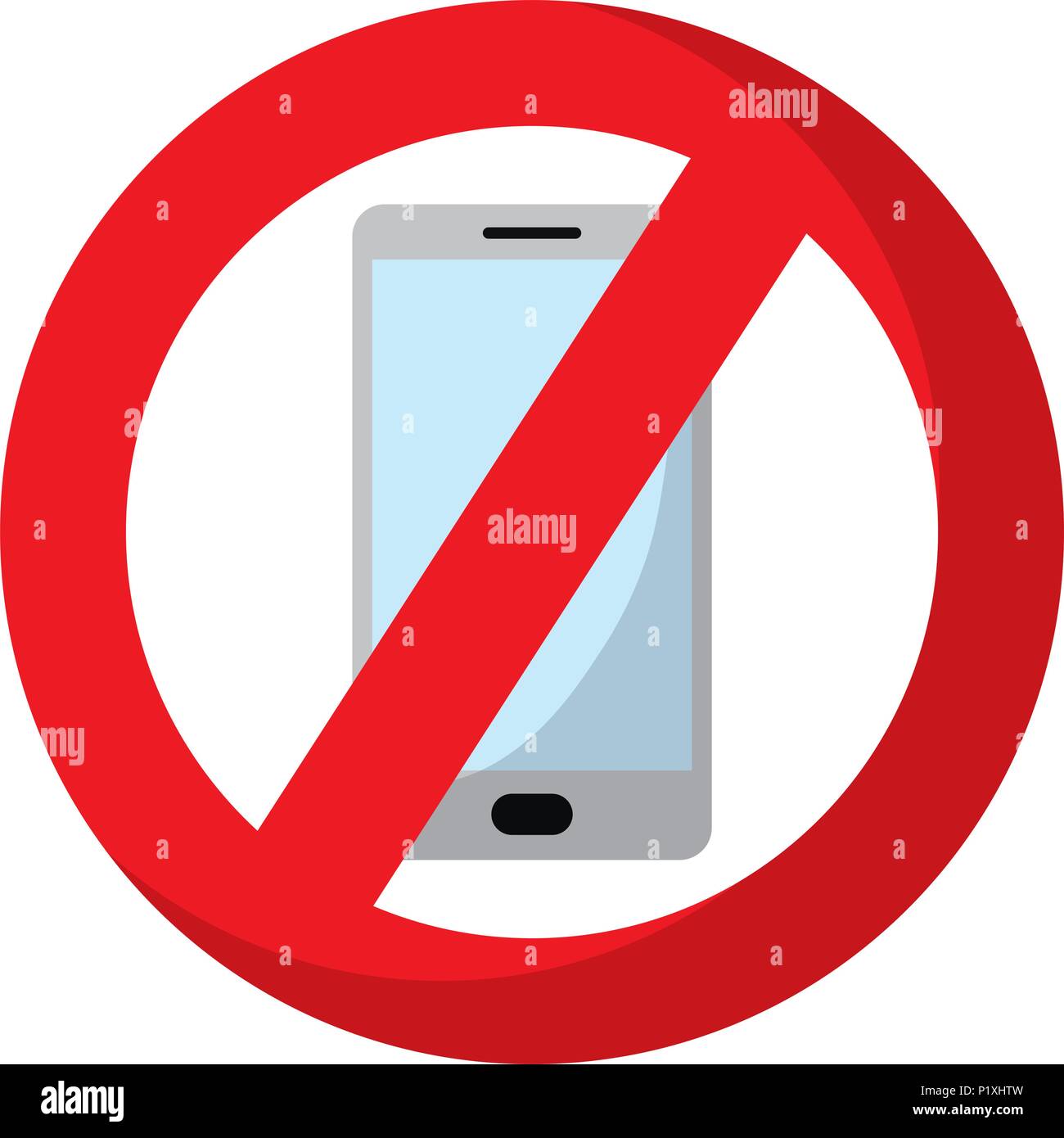 smartphone circle forbidden alert sign Stock Vector Image & Art - Alamy