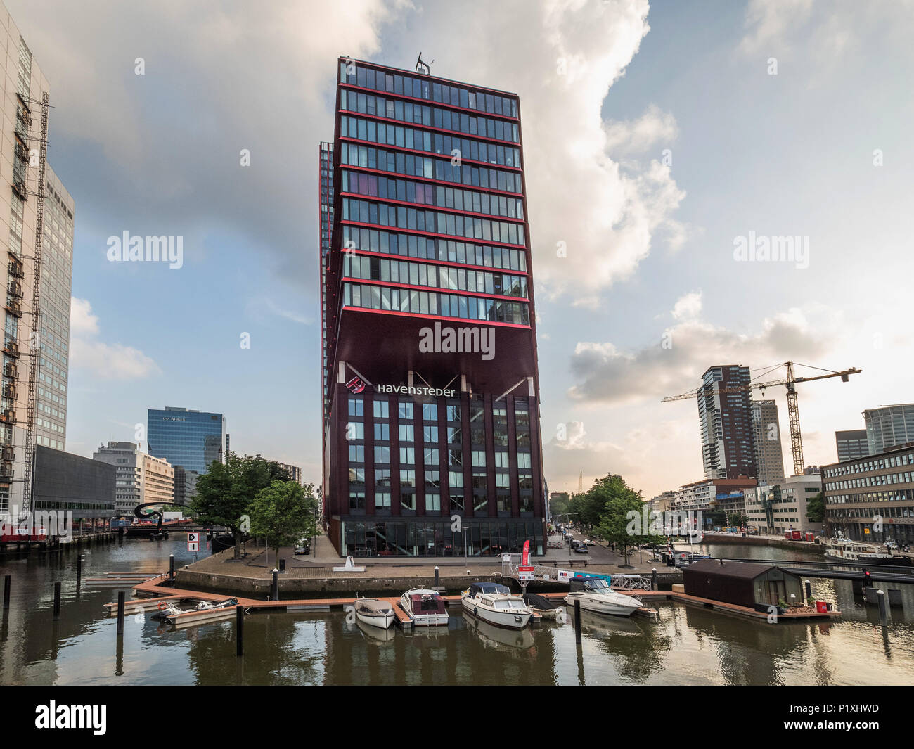 Rotterdam, The Netherlands - May 31, 2018. Modern architectures in the ...