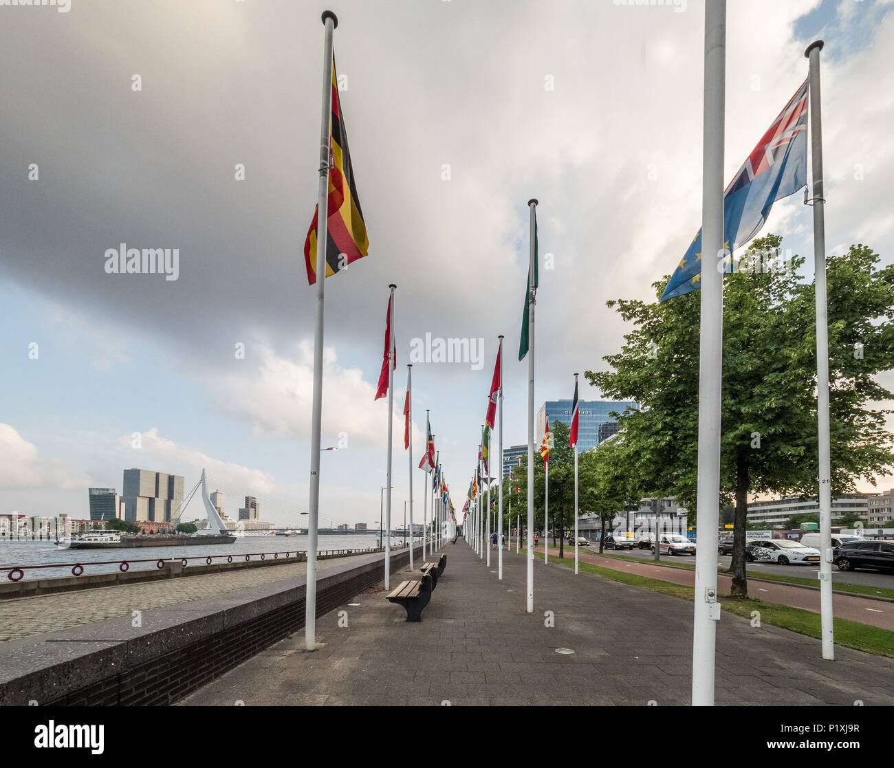 Rotterdam, The Netherlands - May 31, 2018. Modern architectures on the ...