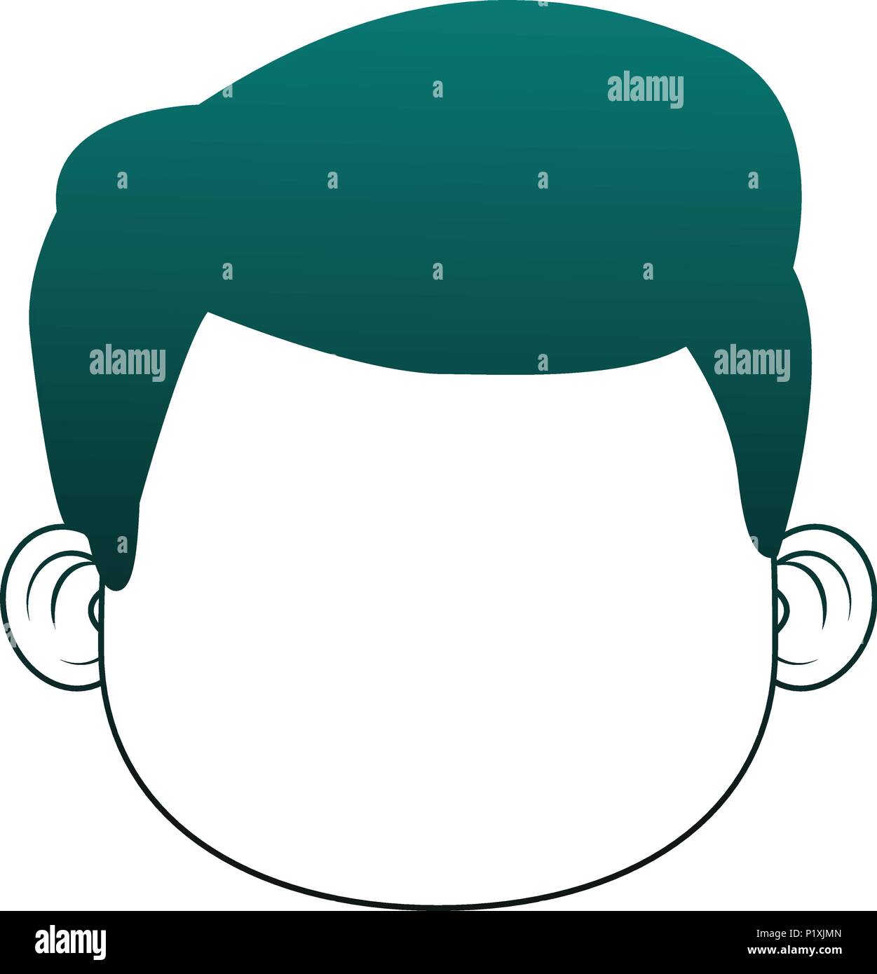 Cute boy faceless cartoon blue lines Stock Vector Image & Art - Alamy