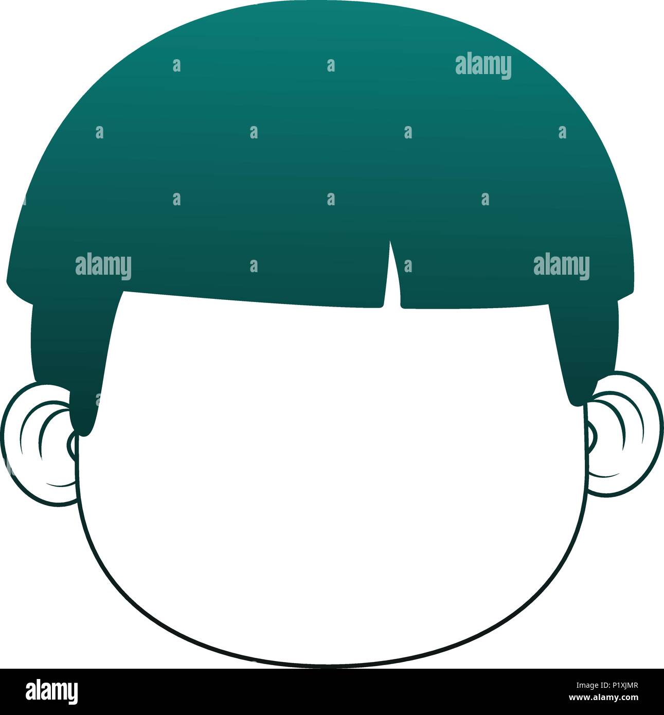 Cute boy faceless cartoon blue lines Stock Vector Image & Art - Alamy