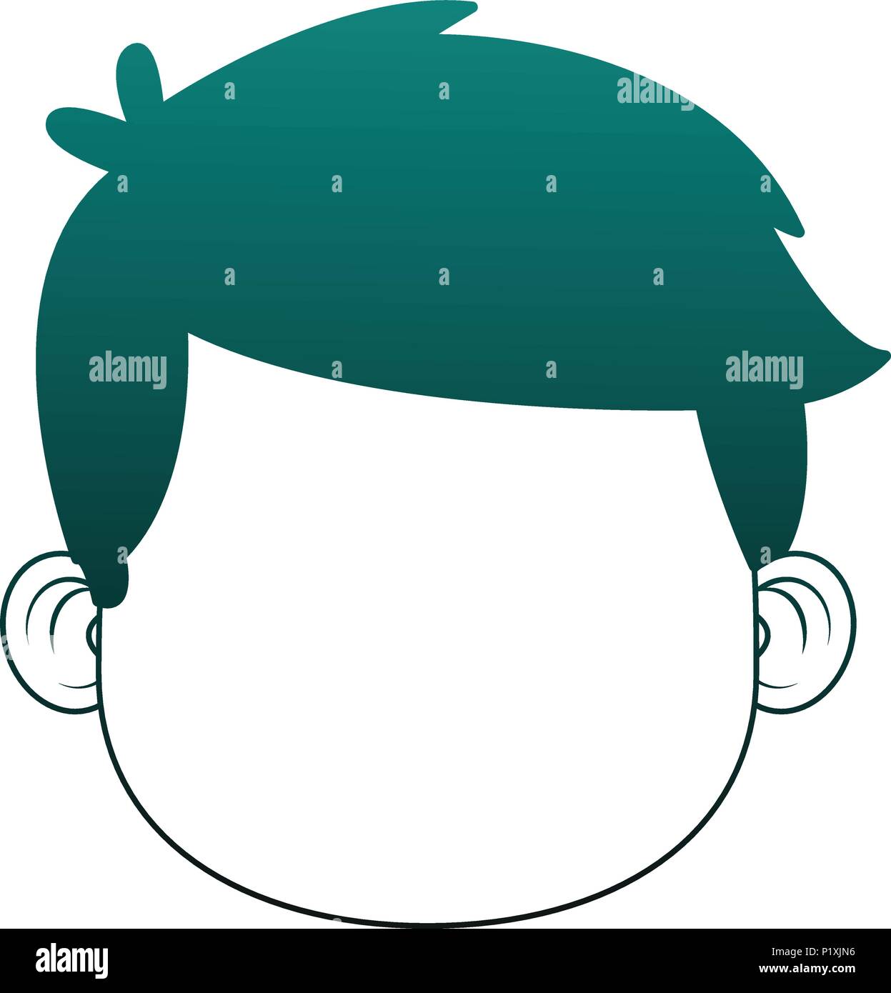 Cute boy faceless cartoon blue lines Stock Vector Image & Art - Alamy