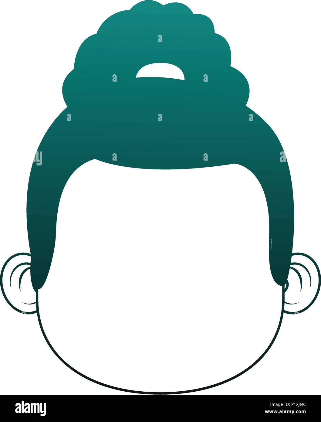 Cute boy faceless cartoon blue lines Stock Vector Image & Art - Alamy