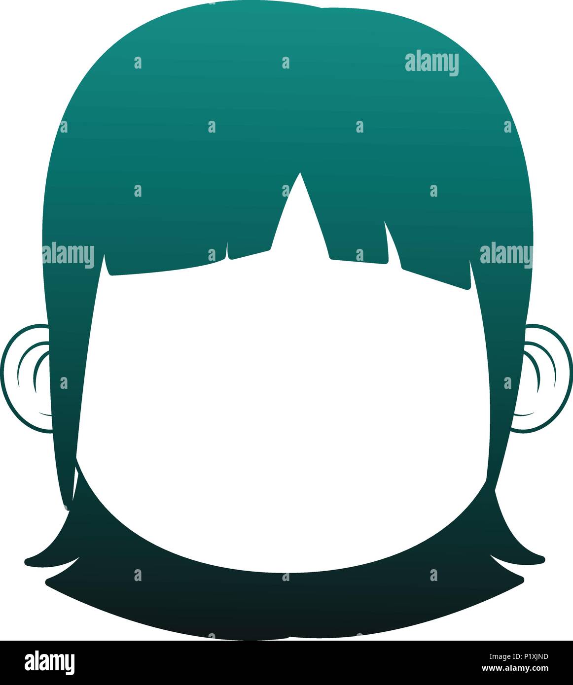 Beautiful girl faceless cartoon blue lines Stock Vector Image & Art - Alamy