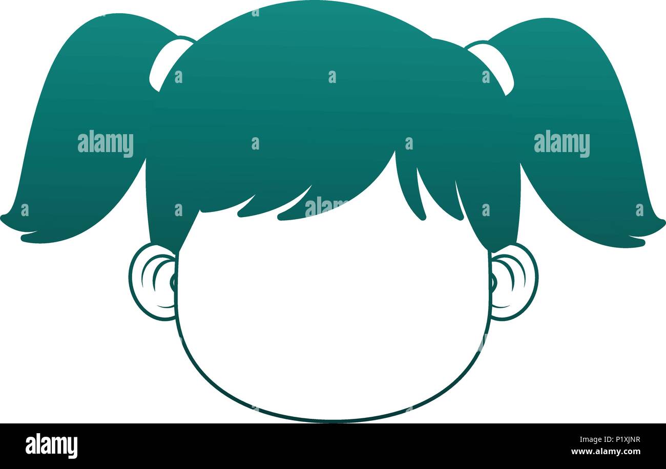 Beautiful girl faceless cartoon blue lines Stock Vector Image & Art - Alamy