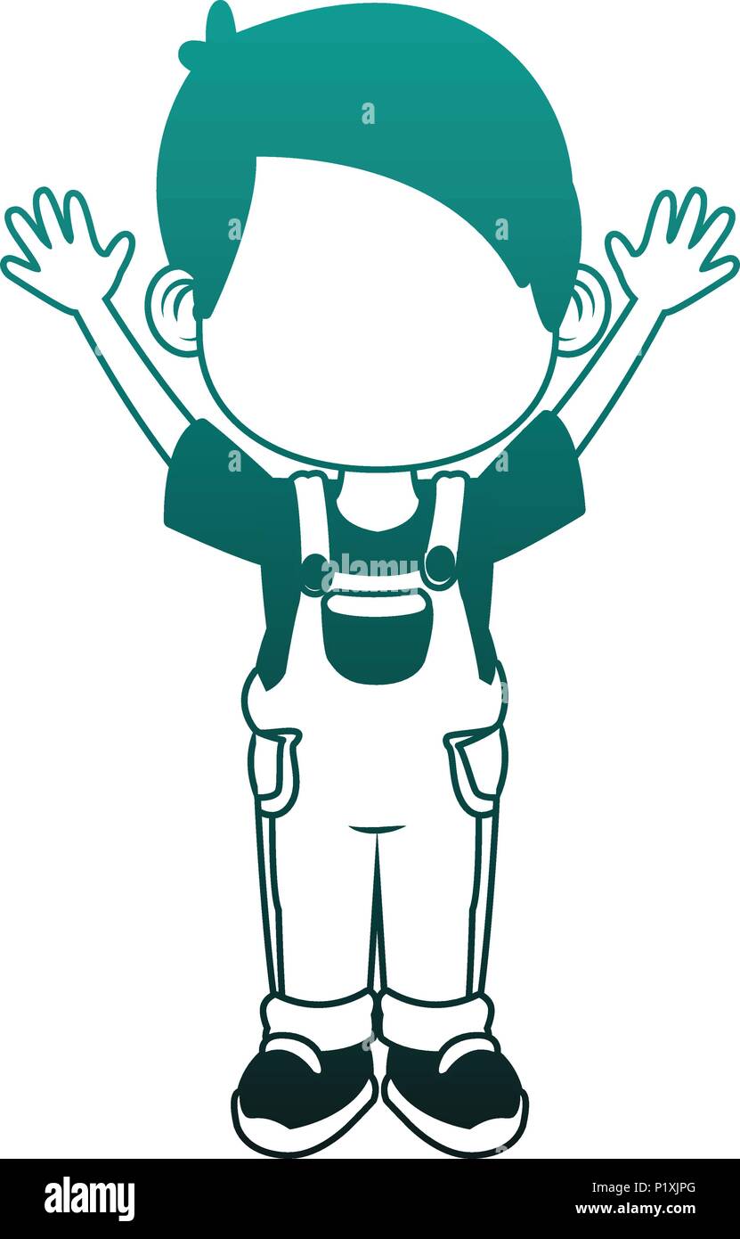 Cute boy cartoon blue lines Stock Vector Image & Art - Alamy