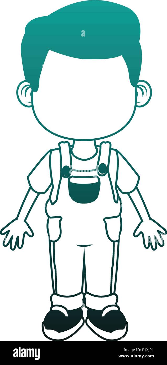 Cute boy cartoon blue lines Stock Vector Image & Art - Alamy