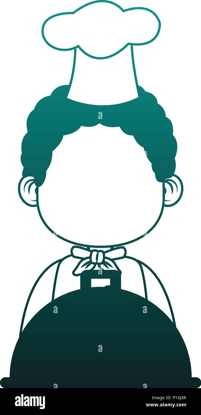 Cute chef boy cartoon blue lines Stock Vector Image & Art - Alamy