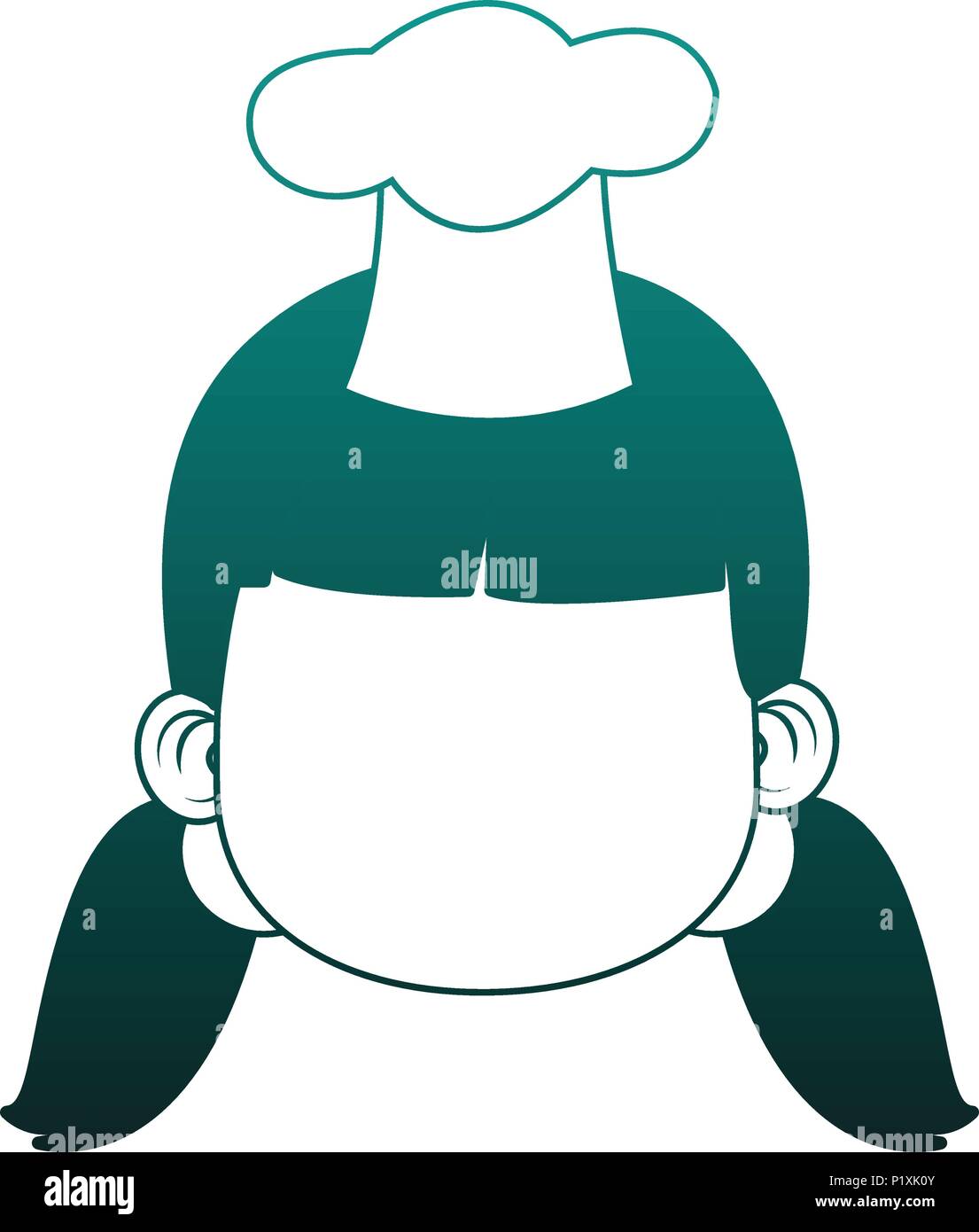 Beautiful girl faceless cartoon blue lines Stock Vector Image & Art - Alamy