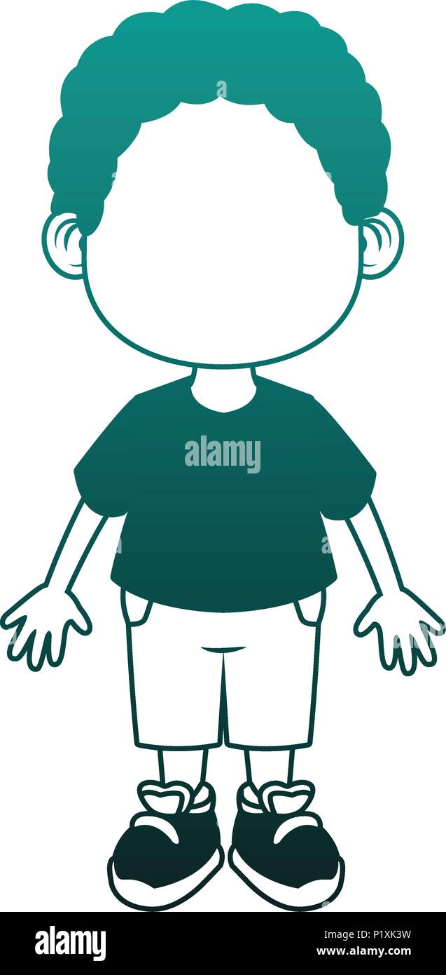 Cute boy cartoon blue lines Stock Vector Image & Art - Alamy