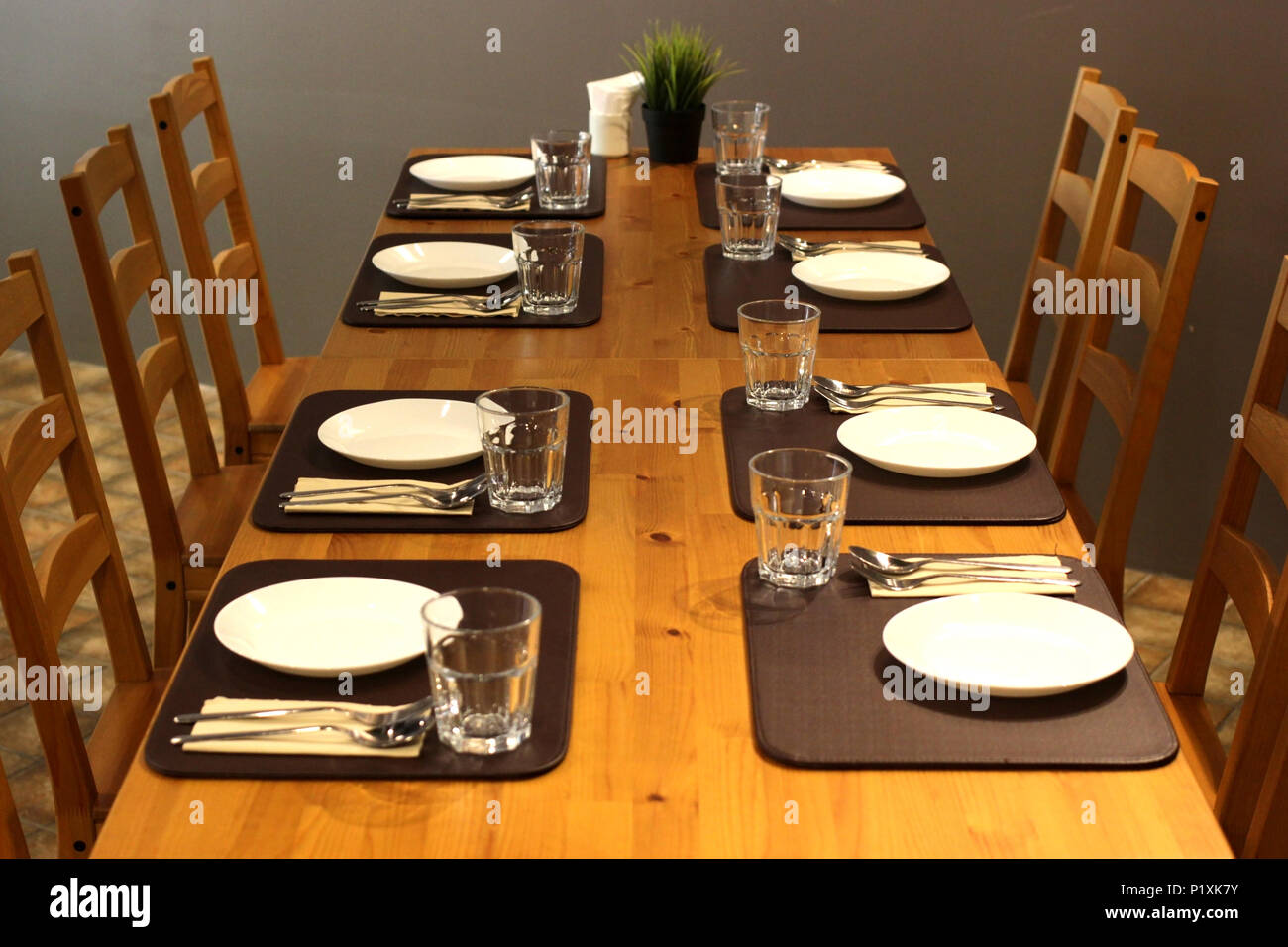 interior designs, home dining table place setting Stock Photo - Alamy