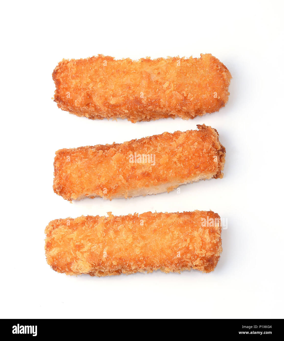 Battered fish fillet isolated over white background Stock Photo - Alamy