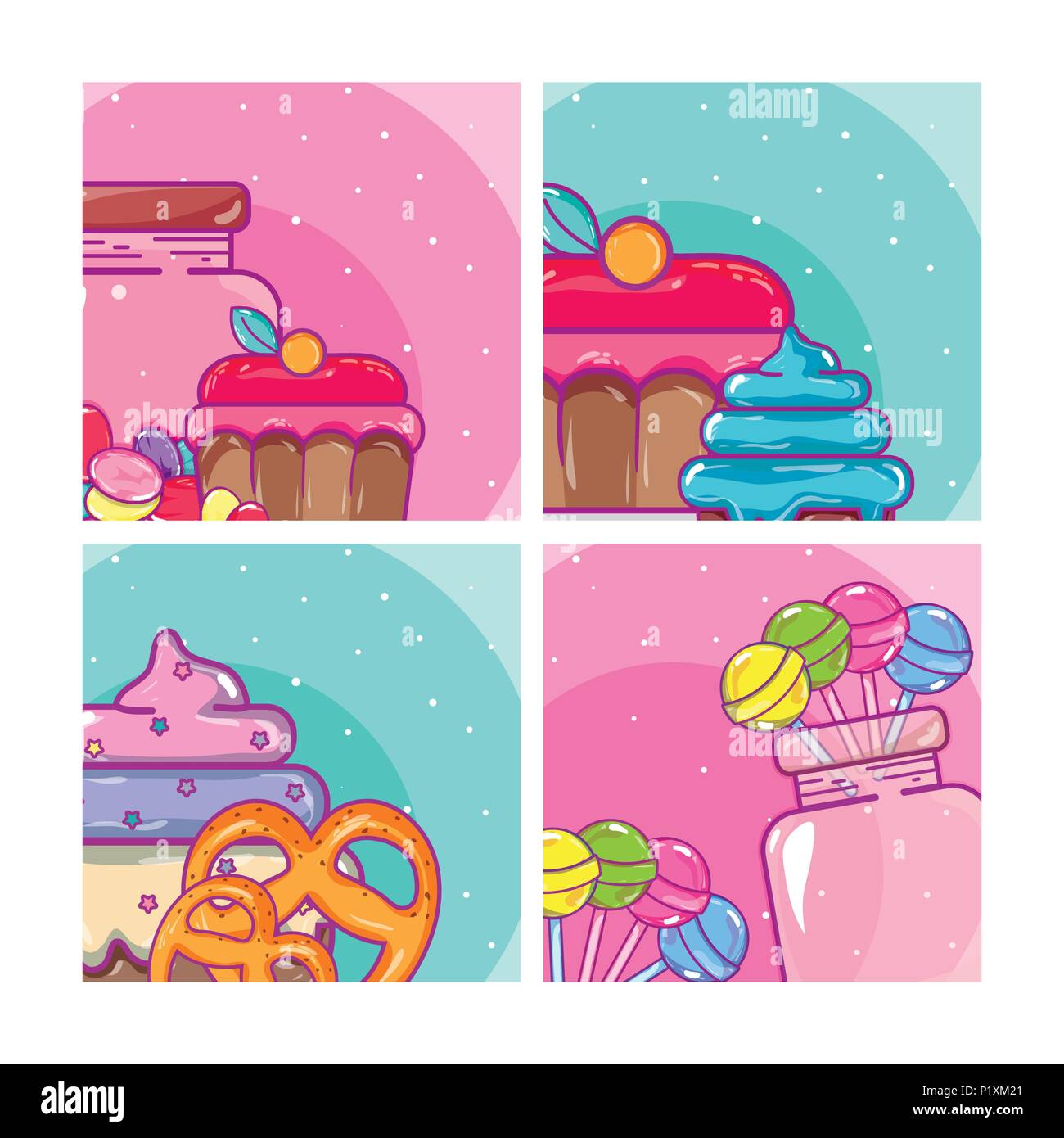 Set of candy frames Stock Vector Image & Art - Alamy