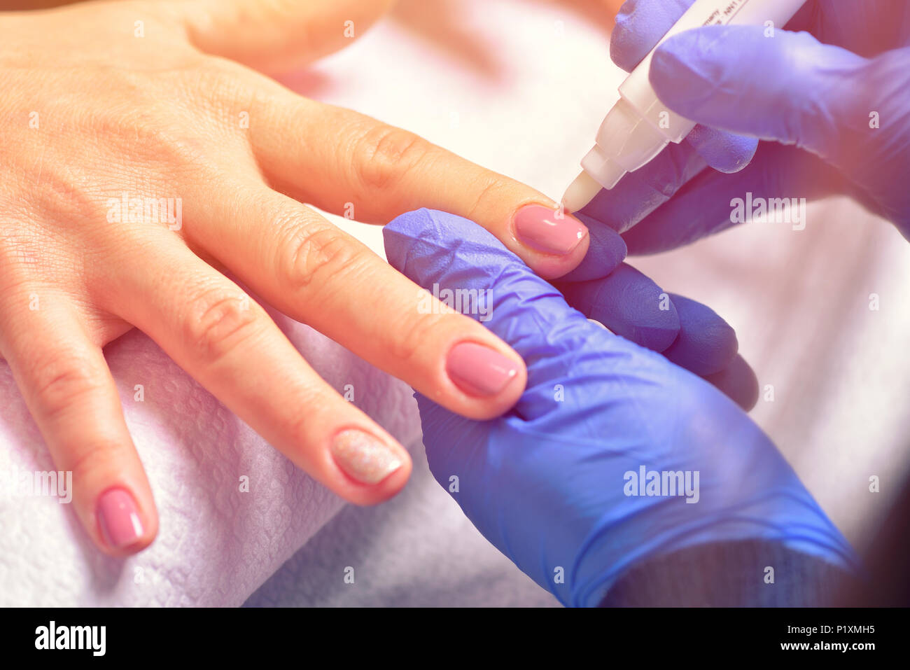 Hands beautiful white nails High Resolution Stock Photography and ...