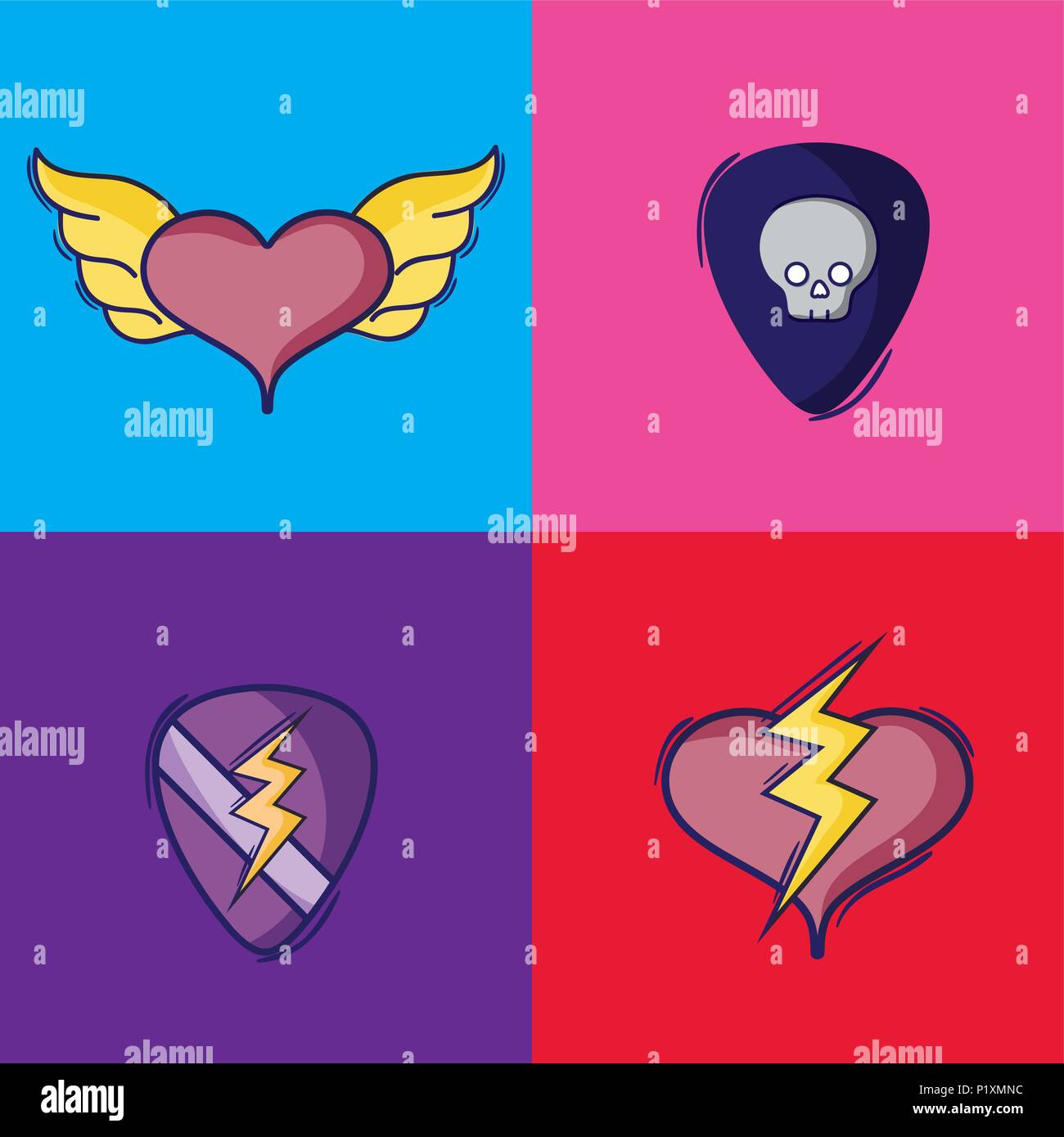 Rock hand wings symbol Stock Vector Images - Alamy