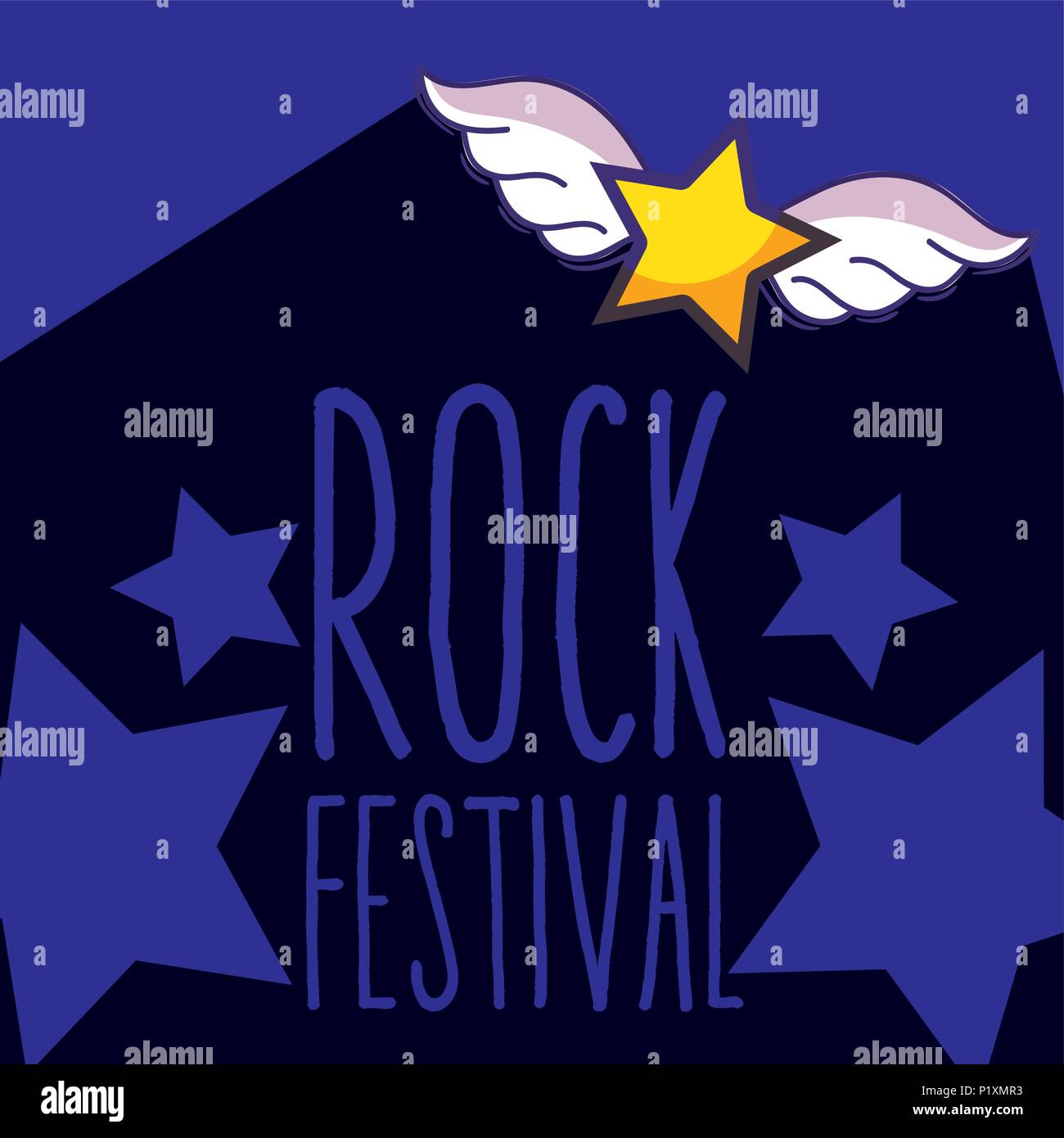 Rock hand wings symbol Stock Vector Images - Alamy