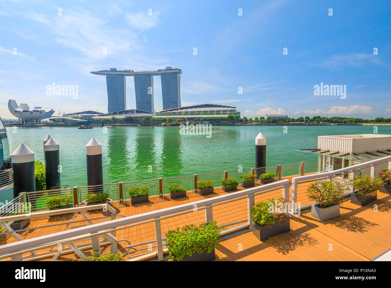 Singapore - April 28, 2018: Singapore waterfront Marina Bay: Clifford ...