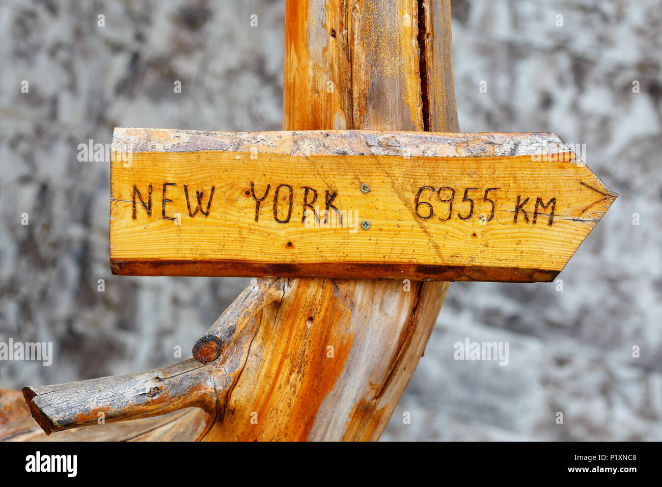 Highland mountain wooden signs showing distance and direction to some ...
