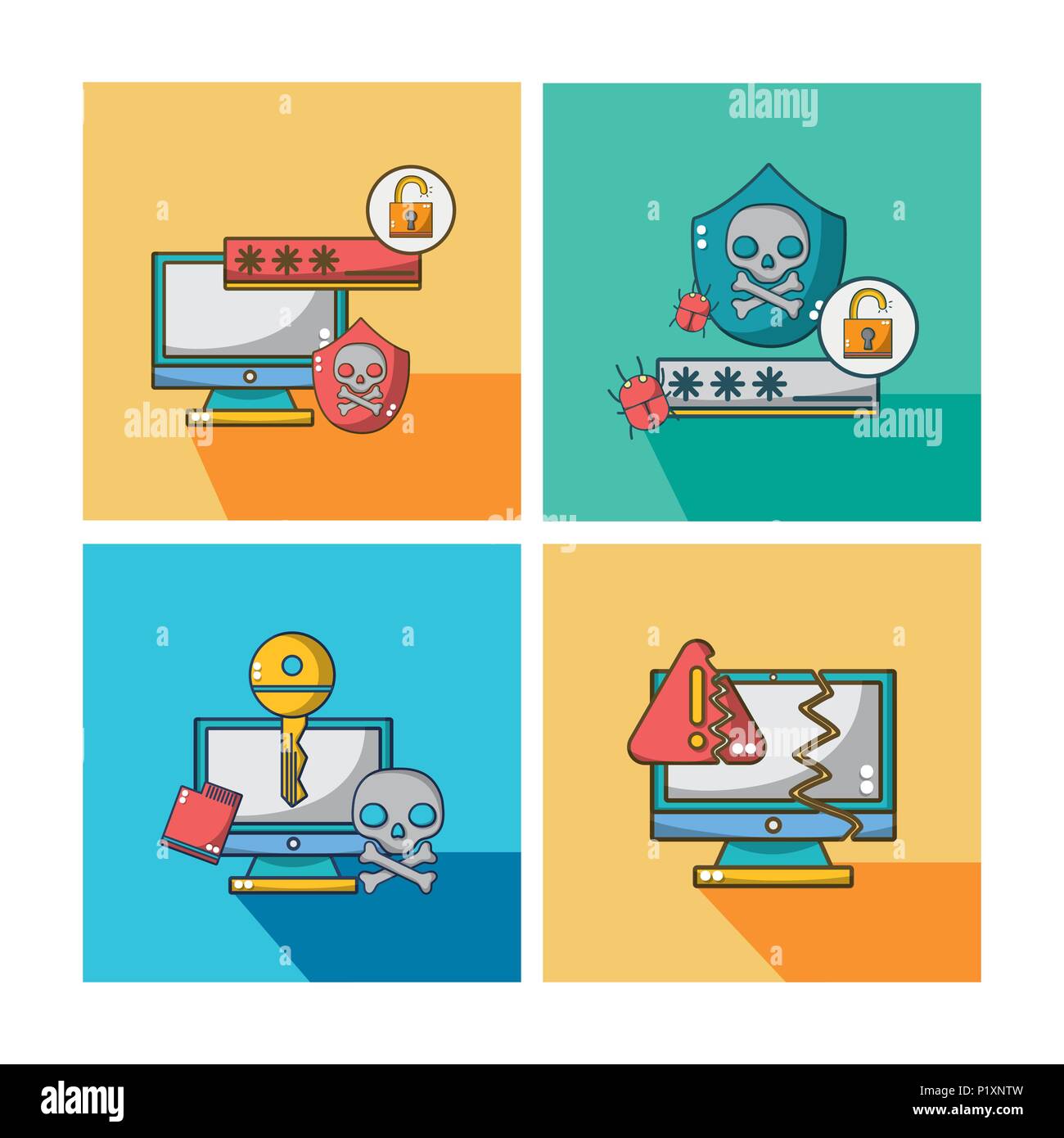 Set of security system icons Stock Vector Image & Art - Alamy