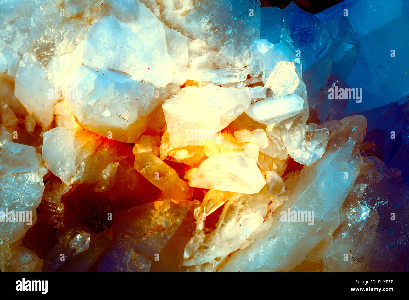 detail beautiful crystal. Abstract crystalline background. Color effect ...