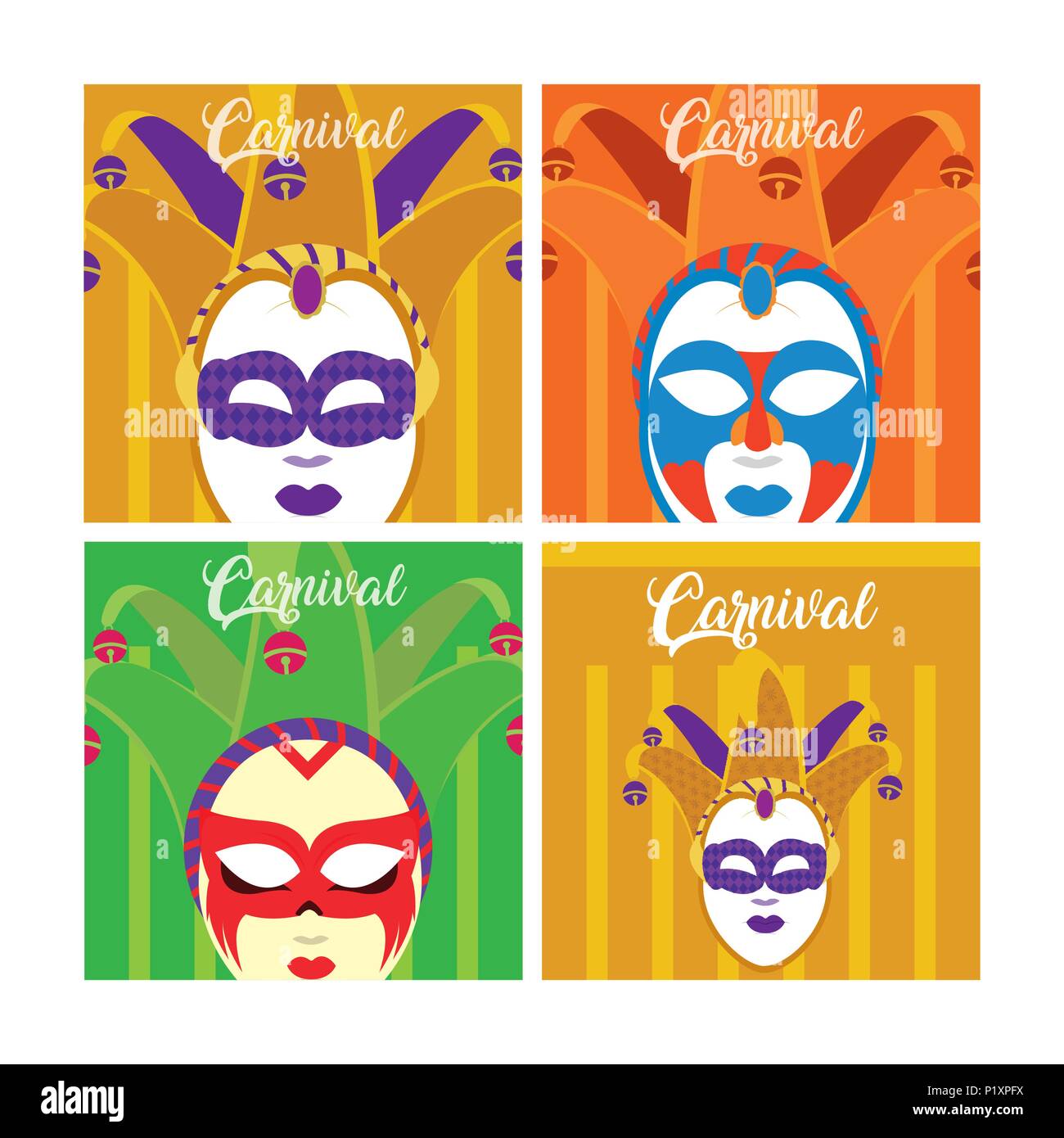 Set of carnival cards Stock Vector Image & Art - Alamy