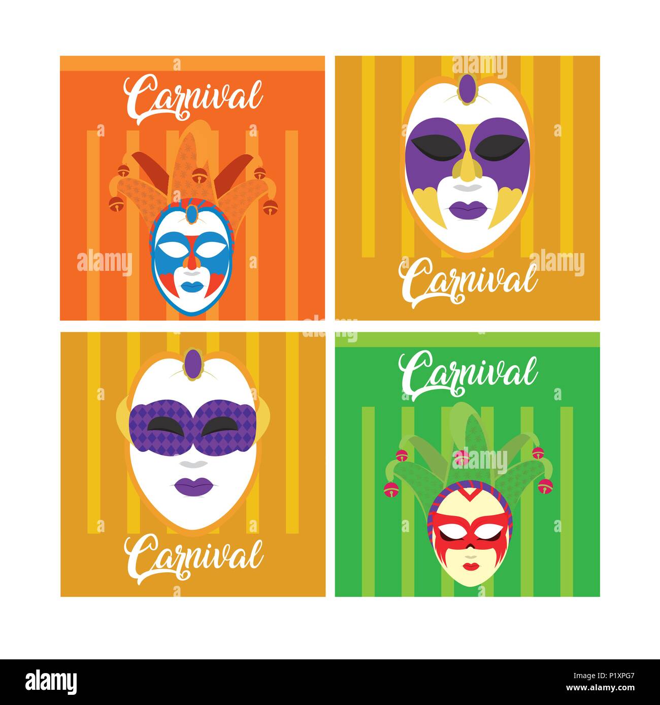 Set of carnival cards Stock Vector Image & Art - Alamy