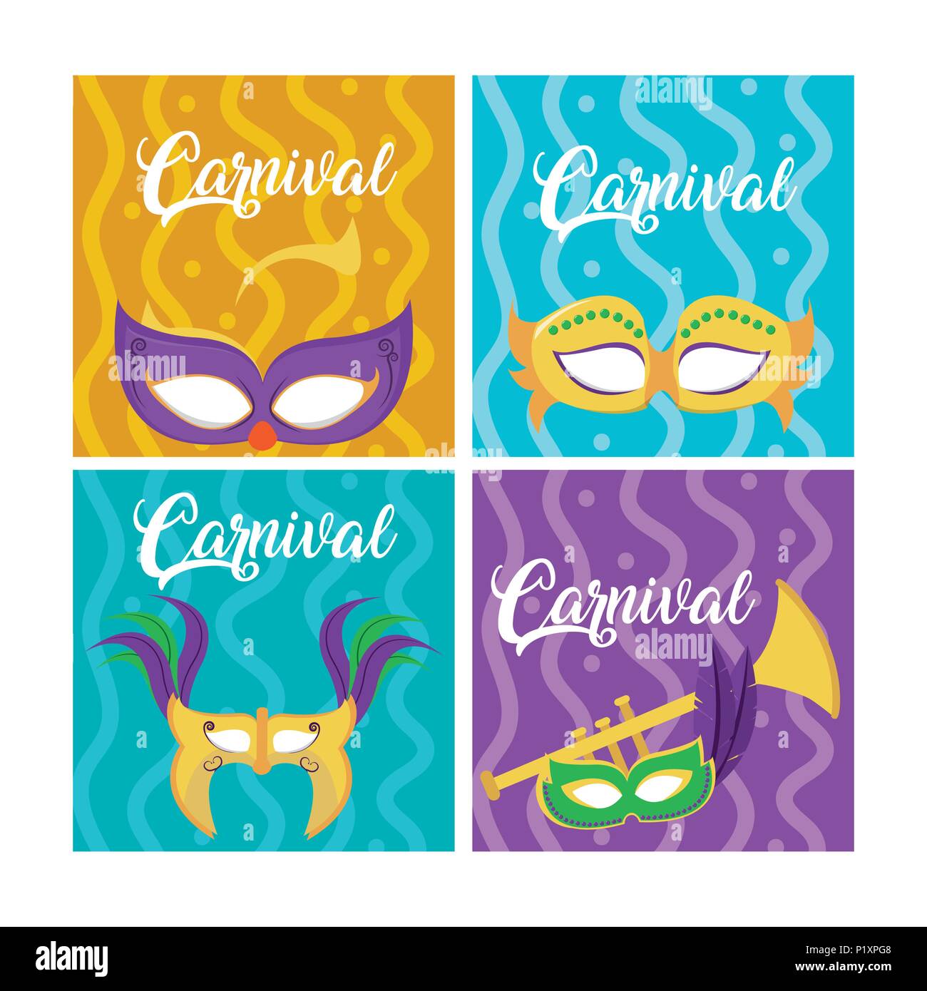 Set of carnival cards Stock Vector Image & Art - Alamy