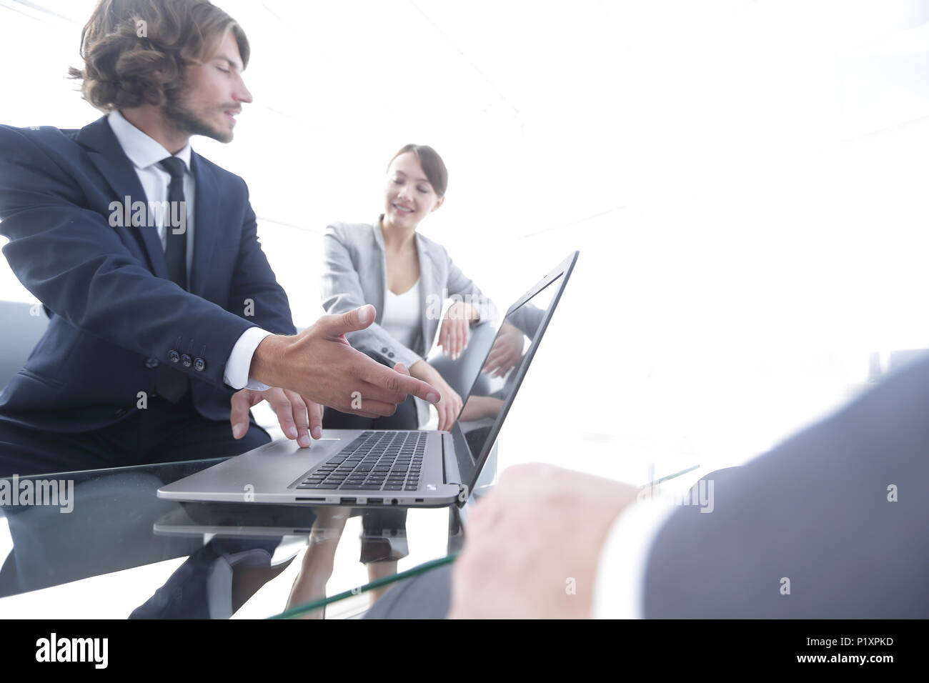 business team working at a Desk Stock Photo - Alamy