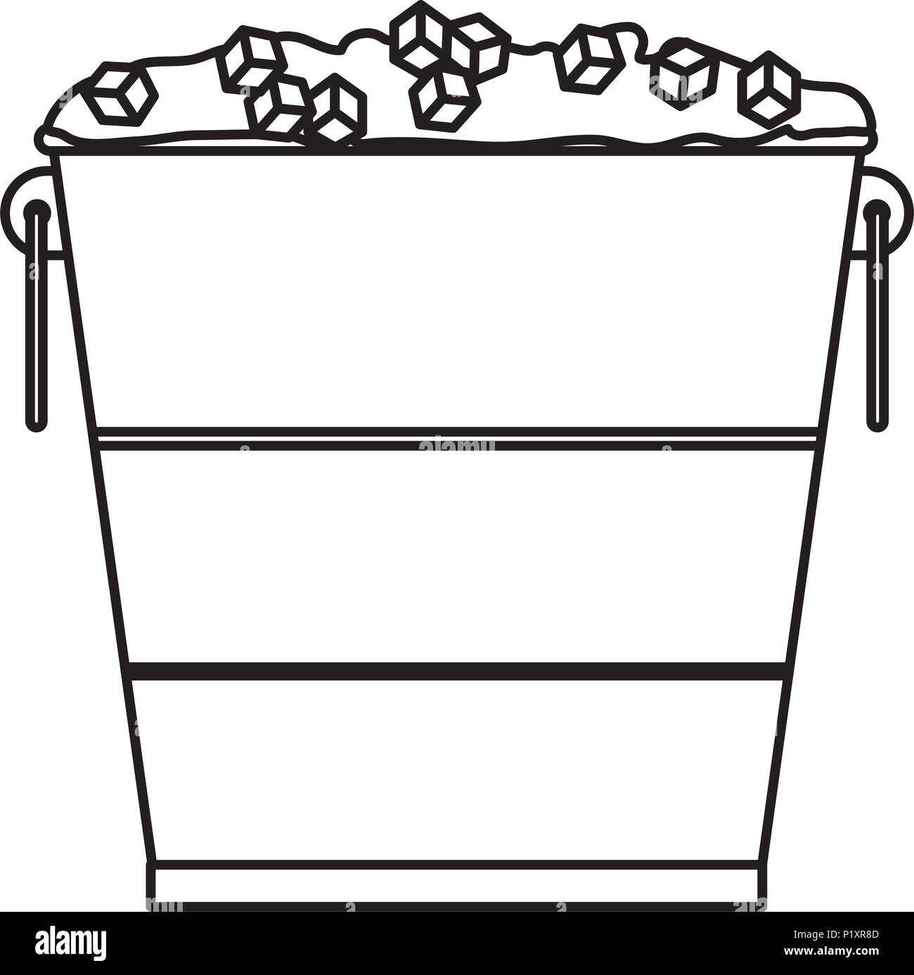 line ice cubes texture inside metallic bucket Stock Vector Image & Art ...