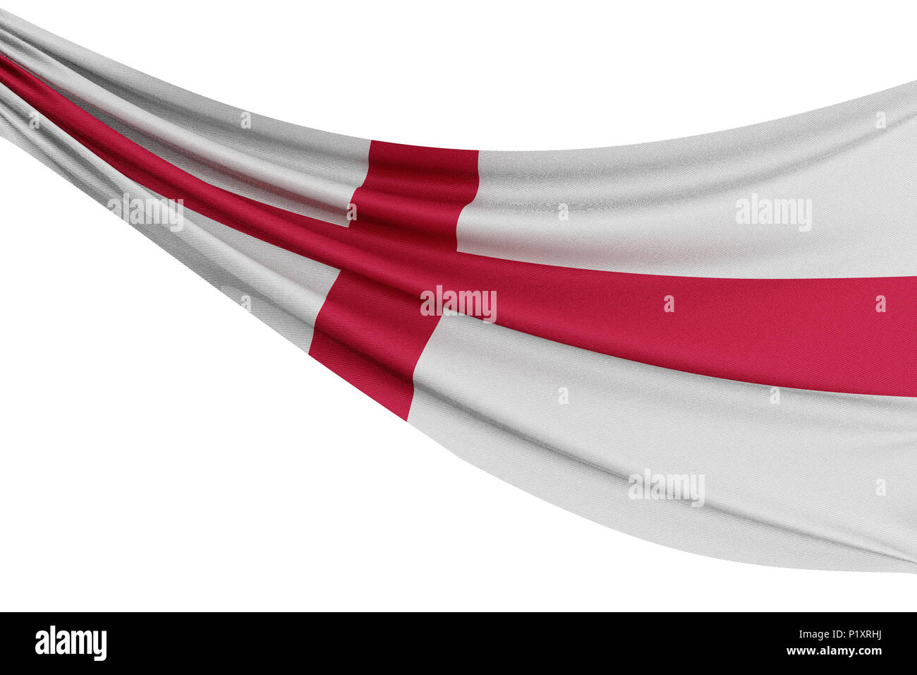 The national flag of England. Waving fabric flag with texture draped on ...
