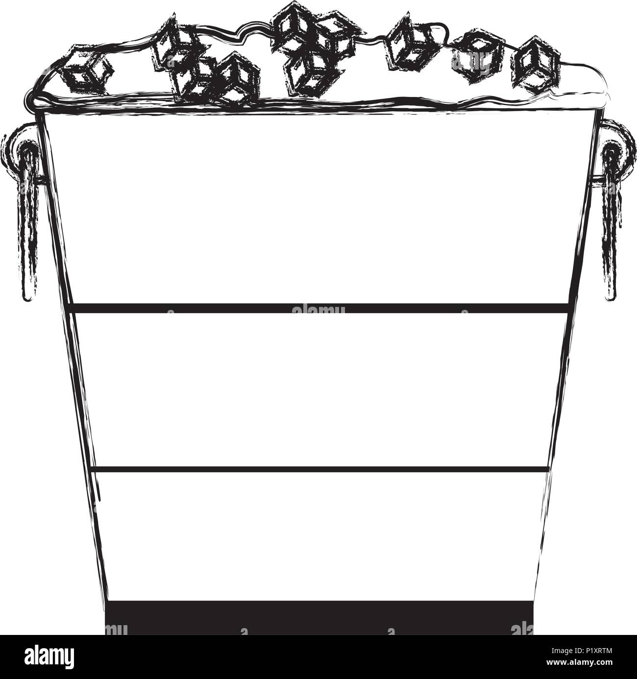 grunge ice cubes texture inside metallic bucket Stock Vector Image ...