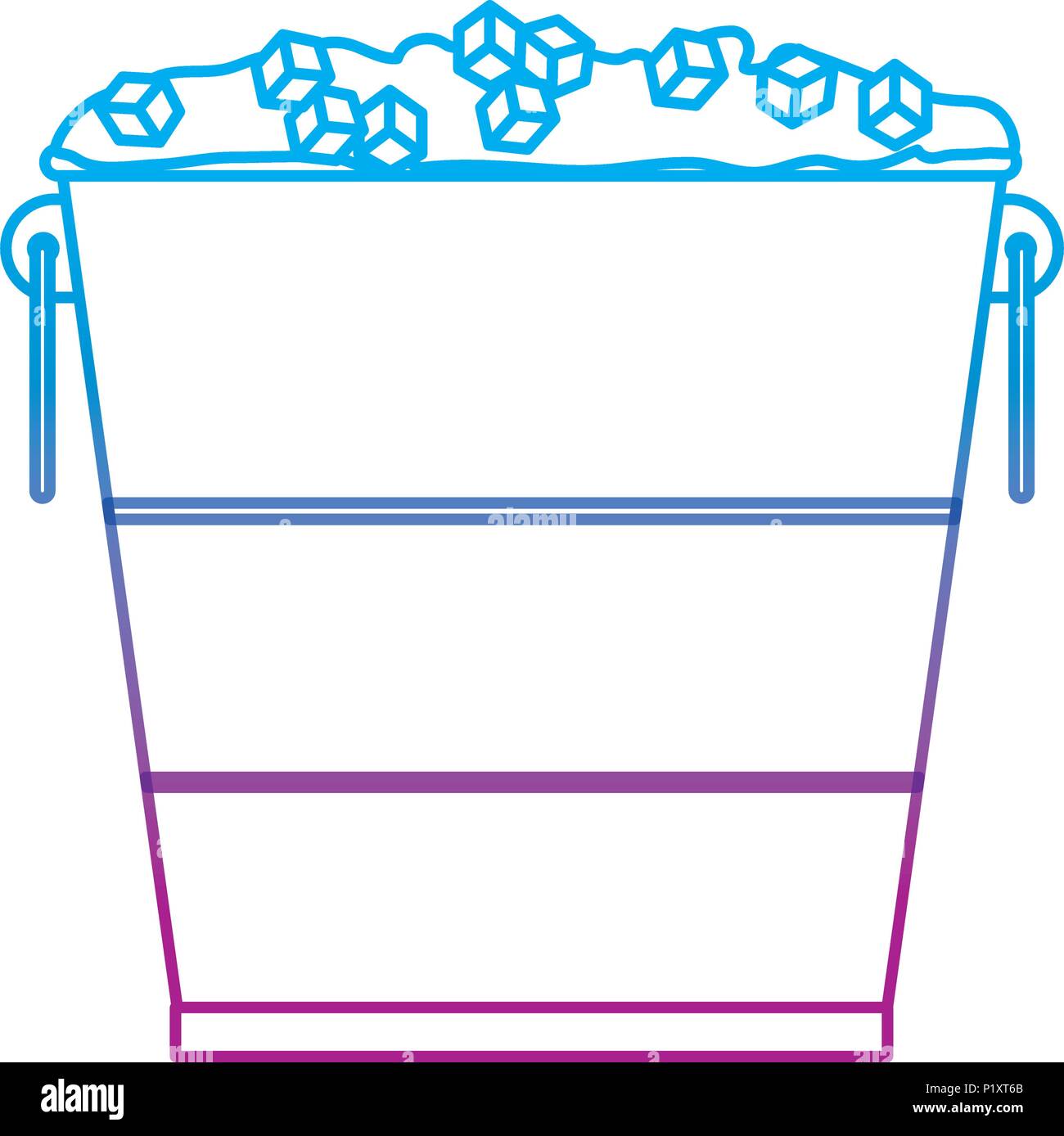 degraded line ice cubes texture inside metallic bucket Stock Vector ...