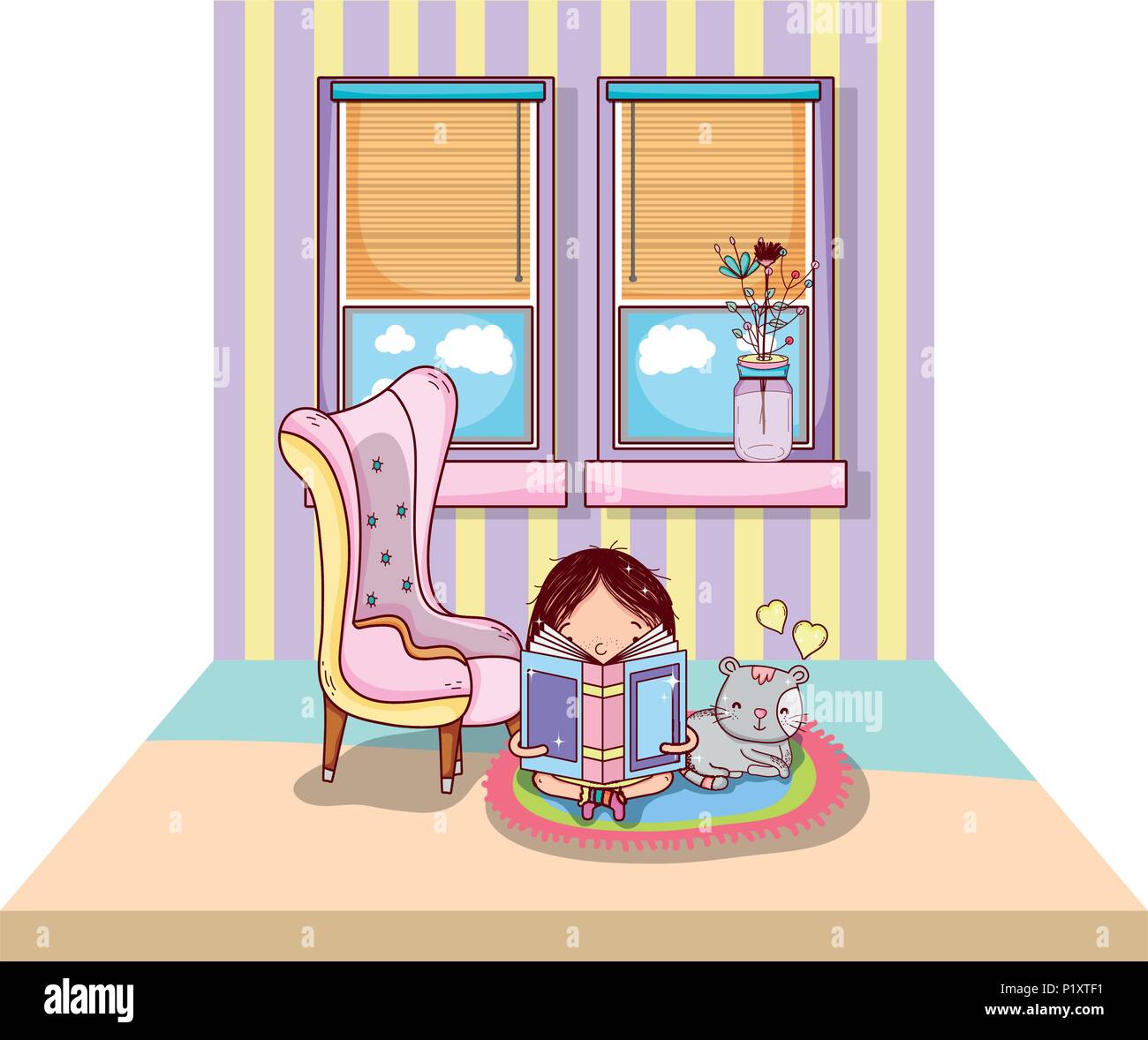 Home library inspiration Stock Vector Images - Alamy