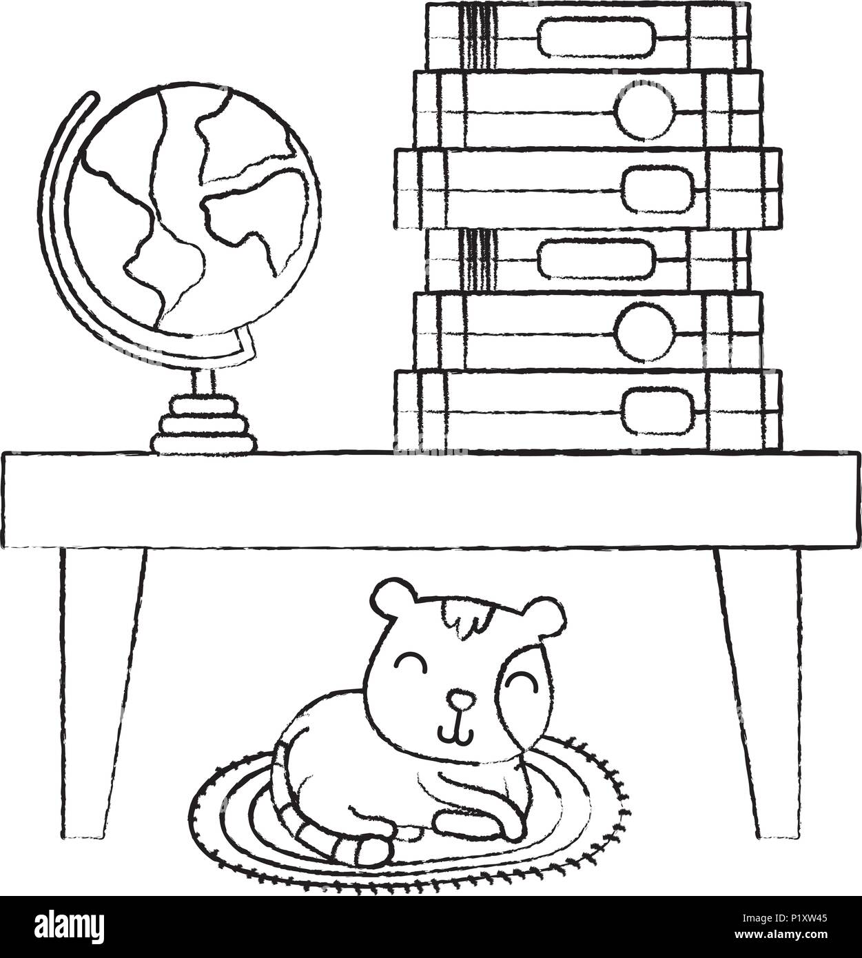 Under The Table Coloring Page