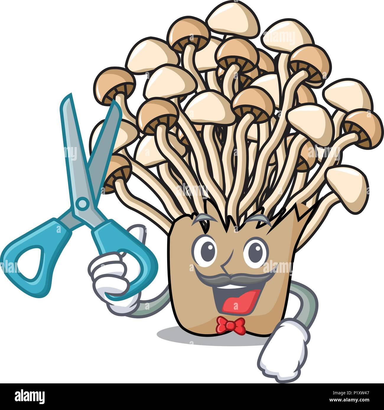 Barber enoki mushroom character cartoon Stock Vector Image & Art - Alamy