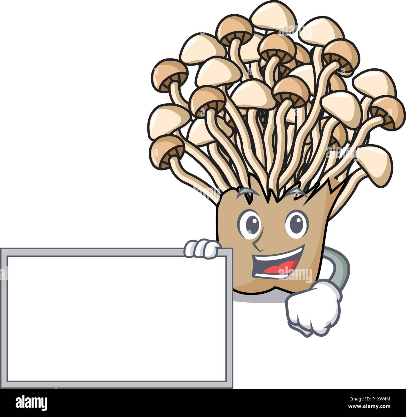 With board enoki mushroom character cartoon Stock Vector Image & Art ...