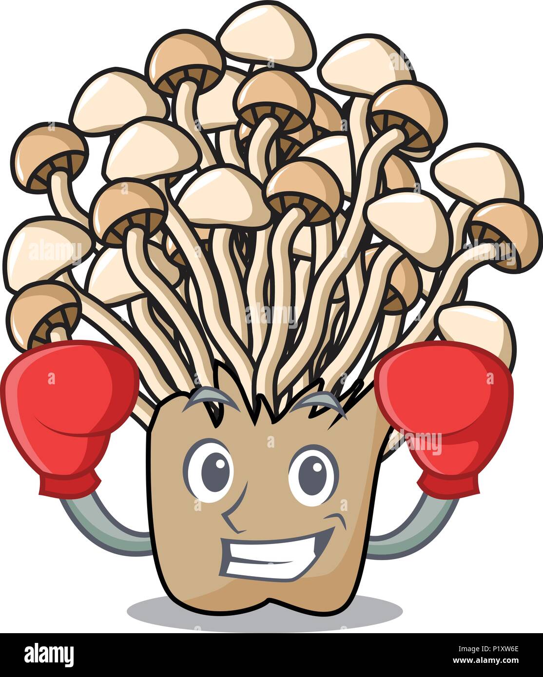 Boxing enoki mushroom character cartoon Stock Vector Image & Art - Alamy