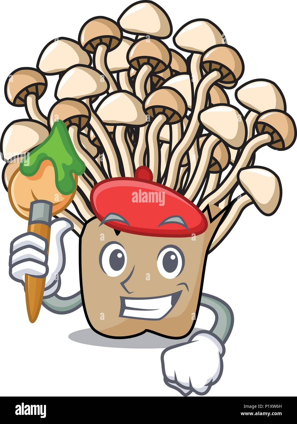 Artist enoki mushroom character cartoon Stock Vector Image & Art - Alamy