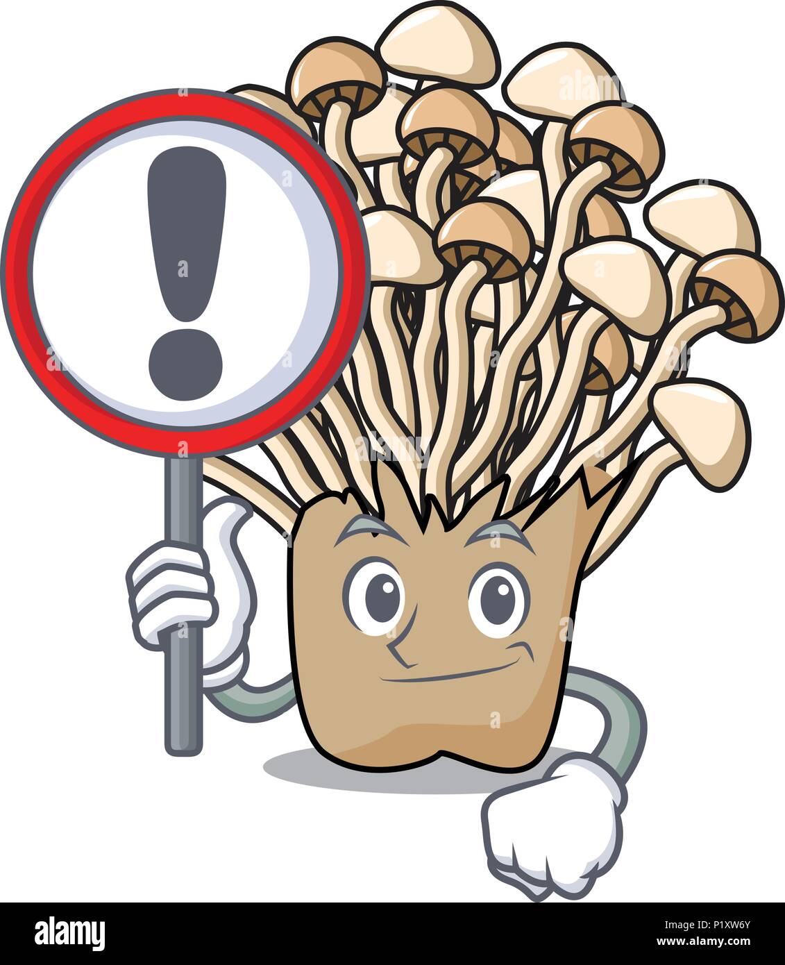 With sign enoki mushroom character cartoon Stock Vector Image & Art - Alamy