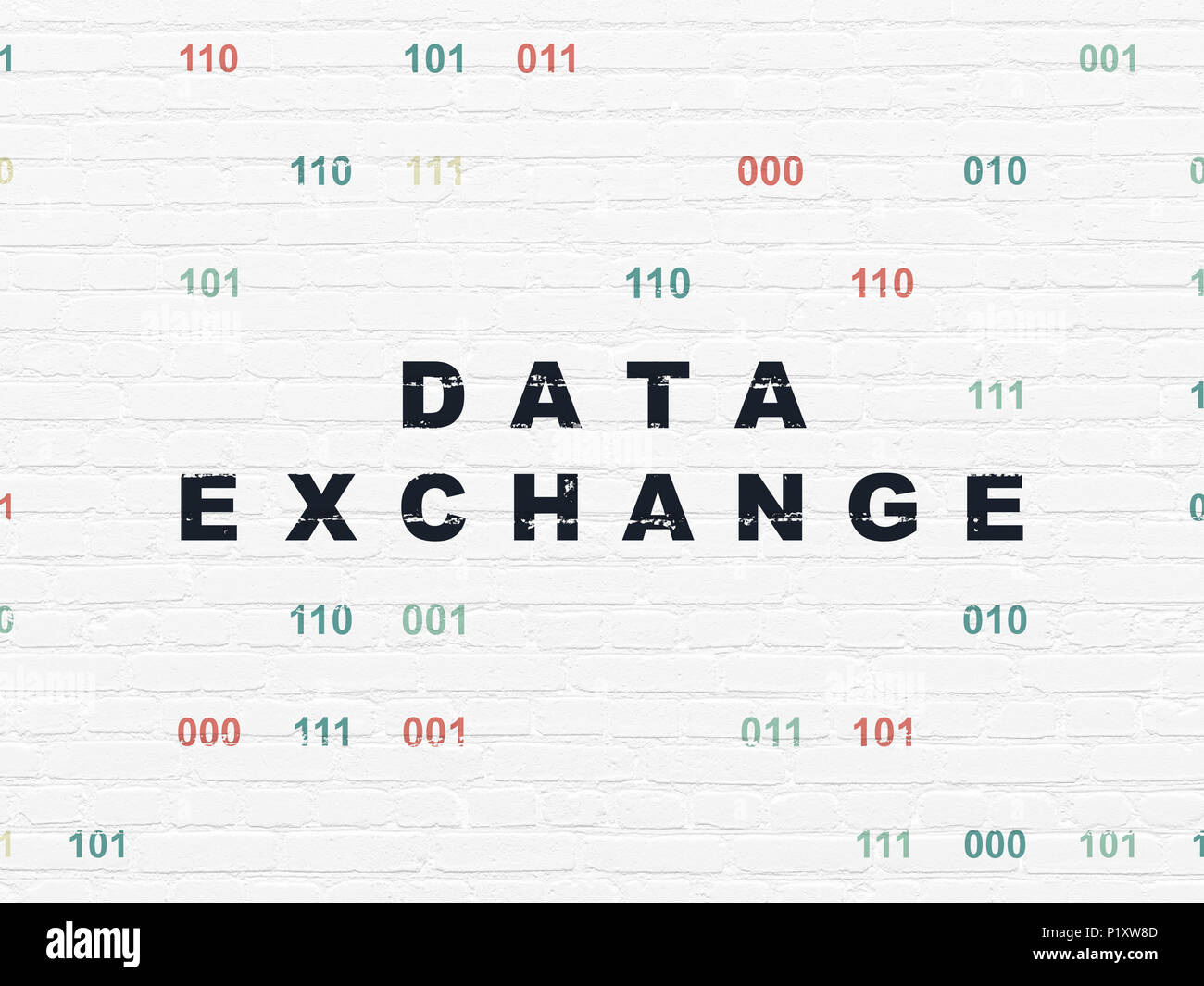 Information concept: Data Exchange on wall background Stock Photo - Alamy
