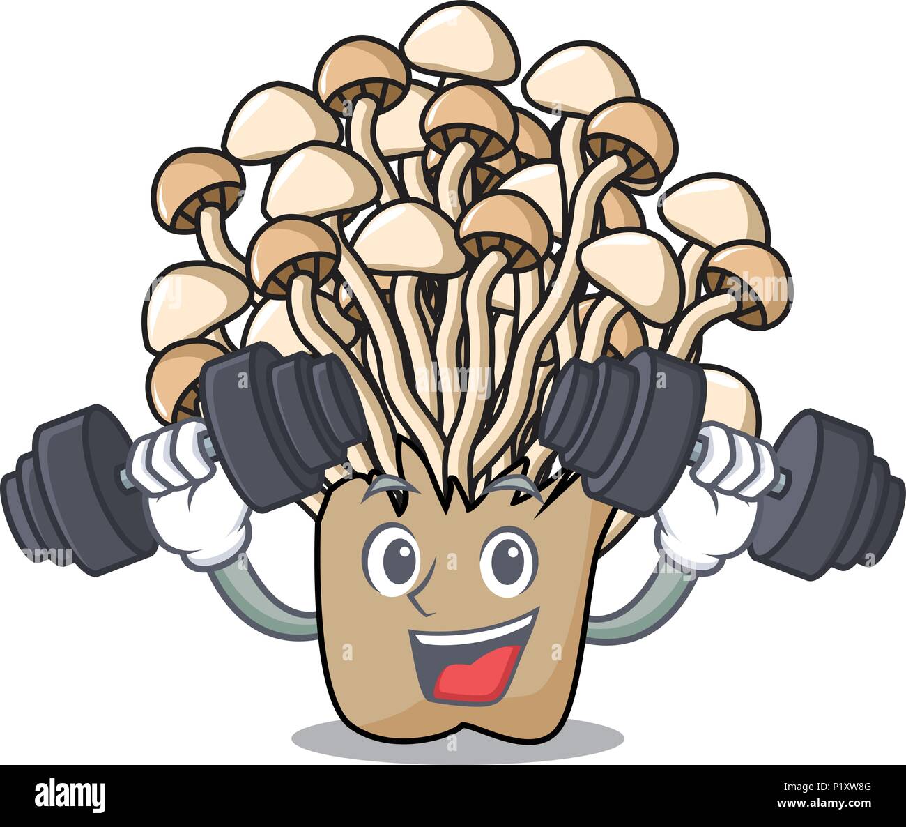 Fitness enoki mushroom character cartoon Stock Vector Image & Art - Alamy